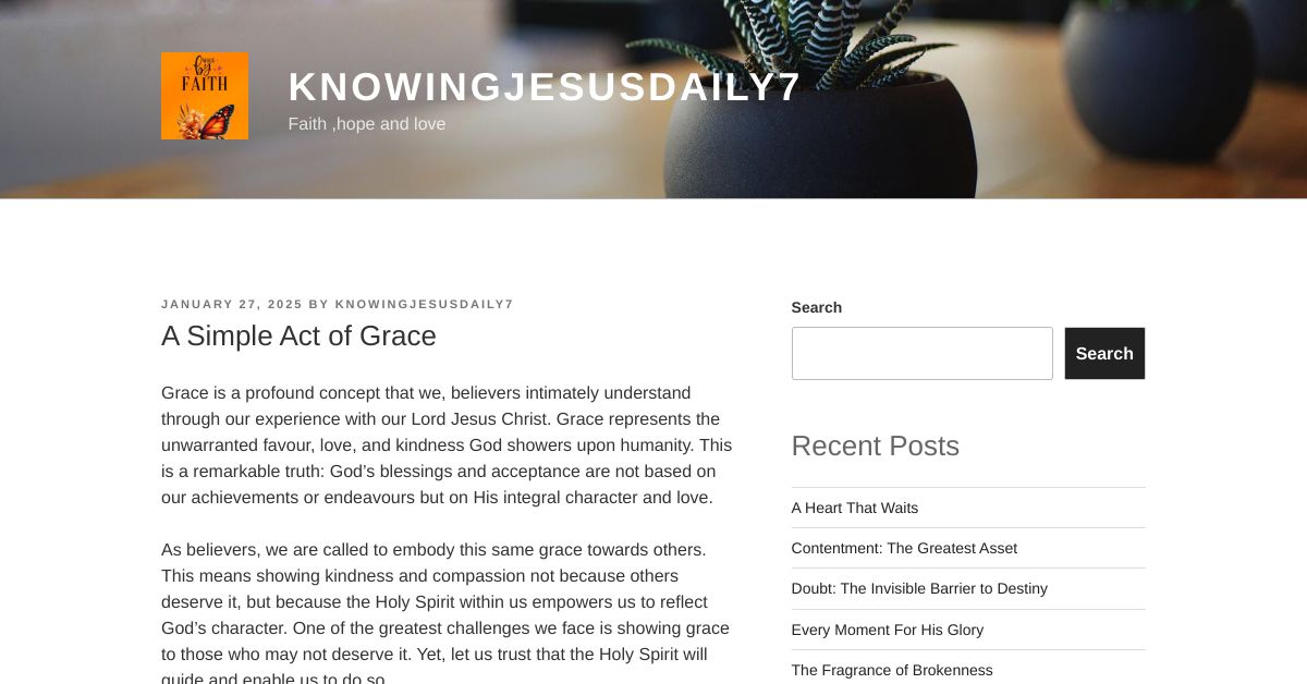 A Simple Act of Grace – knowingjesusdaily7